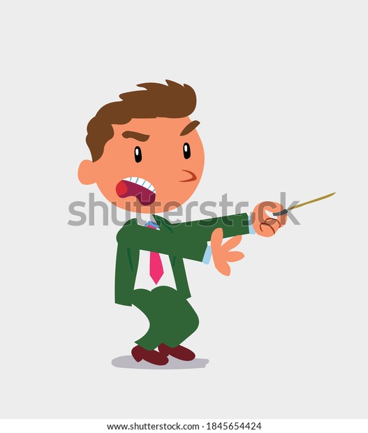 Angry Cartoon Character Businessman Pointer Points Stock Vector ...