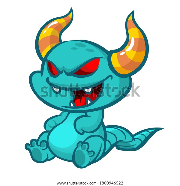Angry Cartoon Dragon Vector Illustration Cute Stock Vector (Royalty ...