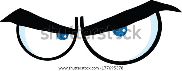 Vektor Stok Angry Cartoon Eyes Vector Illustration Isolated (Tanpa ...