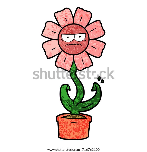 Angry Cartoon Flower Stock Vector (Royalty Free) 716763100 | Shutterstock