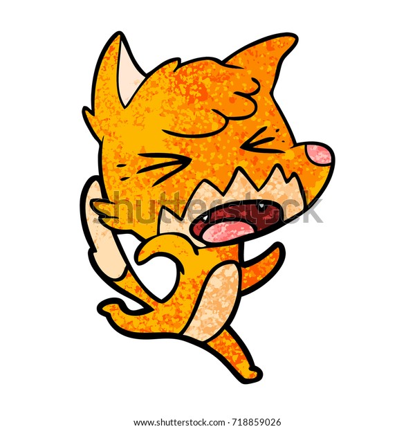 Angry Cartoon Fox Running Stock Vector (Royalty Free) 718859026