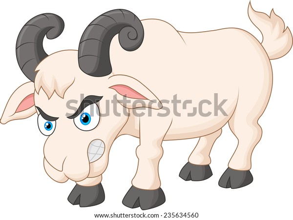 Angry Cartoon Goat Stock Vector (Royalty Free) 235634560