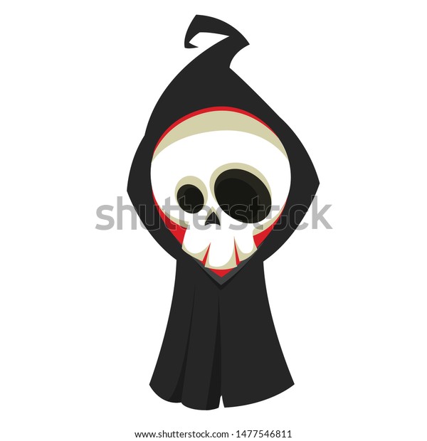 Angry Cartoon Grim Reaper Flying Halloween Stock Vector (Royalty Free ...