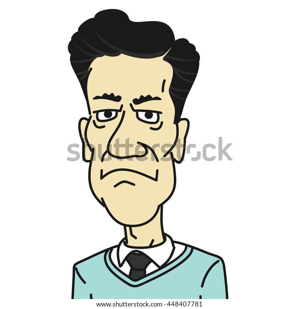 Angry Cartoon Man Shows Discontent Vector: Stock-Vektorgrafik ...