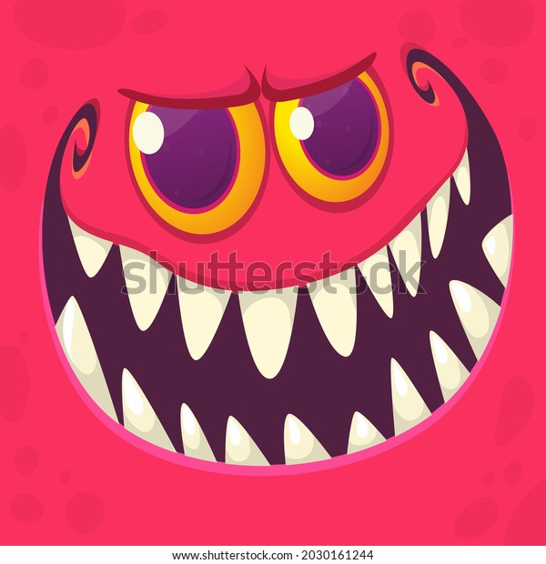 Angry Cartoon Monster Face Vector Illustration Stock Vector (Royalty ...