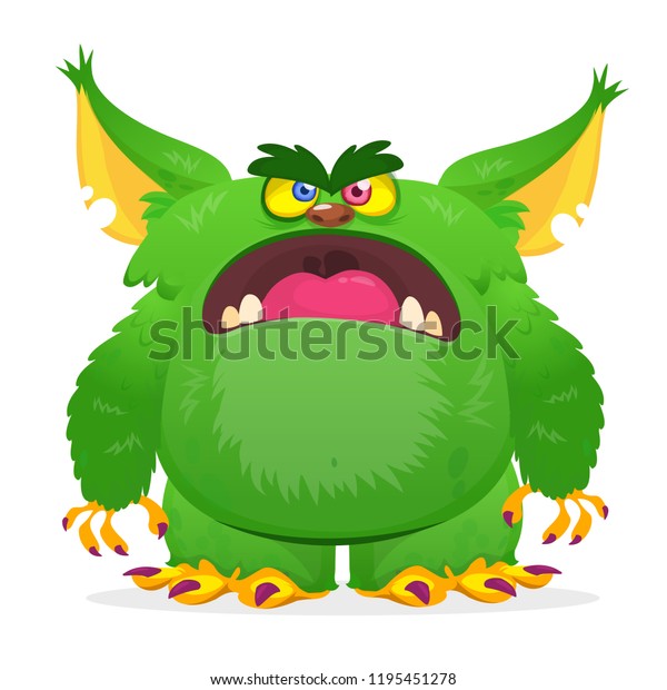 Angry Cartoon Monster Halloween Vector Illustration Stock Vector ...