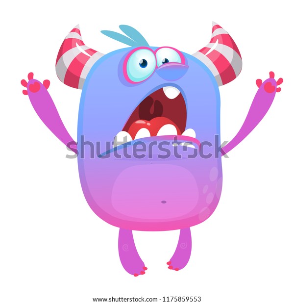 Angry Cartoon Monster Vector Halloween Blue Stock Vector (Royalty Free ...