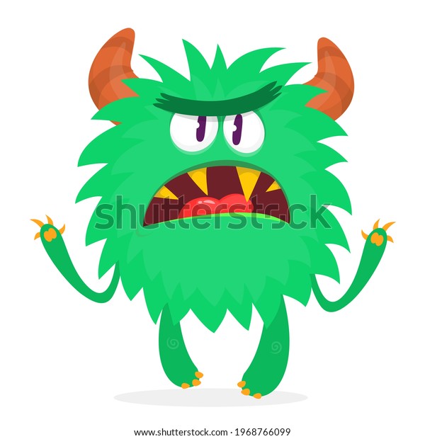 Angry Cartoon Monster Vector Halloween Illustration Stock Vector ...