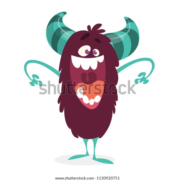 Angry Cartoon Monster Vector Illustration Black Stock Vector (Royalty ...