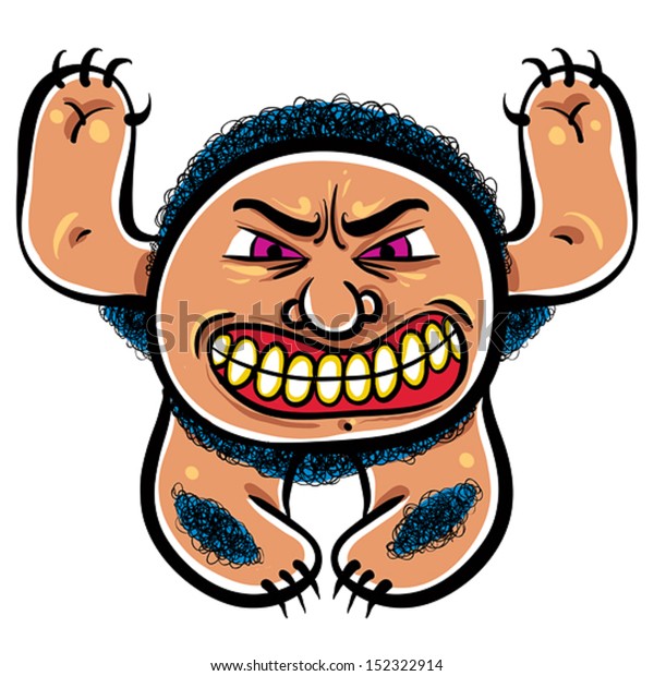 Angry Cartoon Monster Vector Illustration: stockvector (rechtenvrij ...