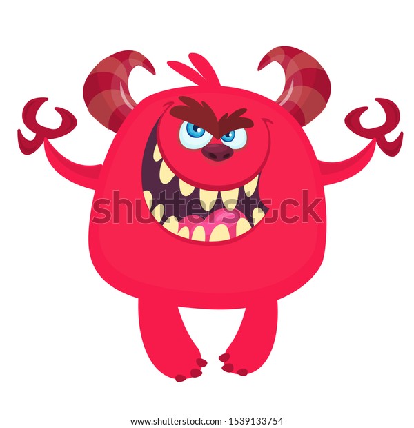 Angry Cartoon Monster Vector Illustration Cute Stock Vector (Royalty ...