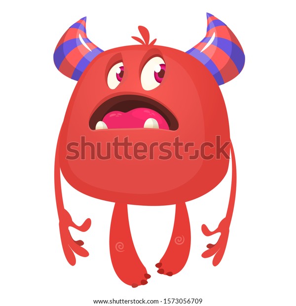Angry Cartoon Monster Vector Illustration Cute Stock Vector (Royalty ...