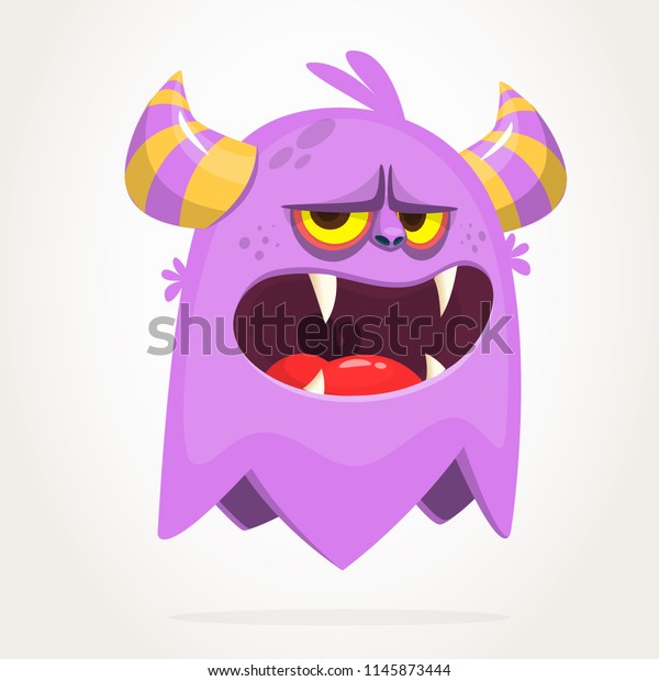 Angry Cartoon Pink Monster Vector Cute Stock Vector (Royalty Free ...