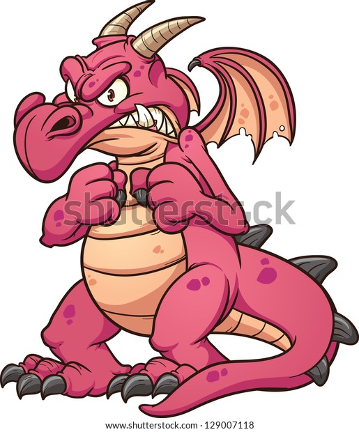 Angry Cartoon Red Dragon Vector Clip 库存矢量图（免版税）129007118 | Shutterstock
