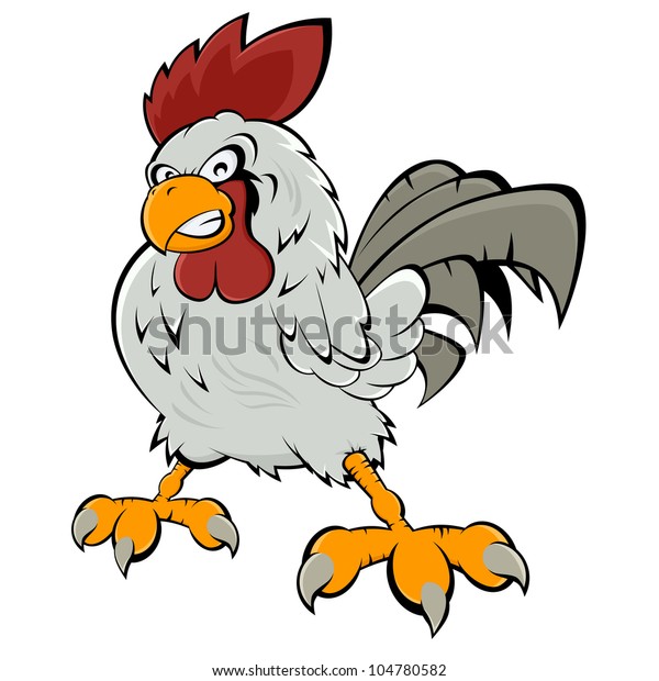 Angry Cartoon Rooster Stock Vector (Royalty Free) 104780582 | Shutterstock