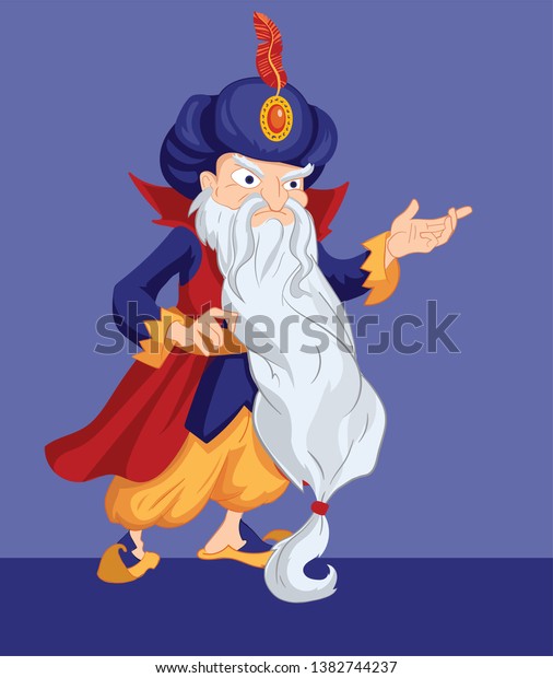 Angry Cartoon Sultan Distributes Instructions Stock Vector (Royalty ...