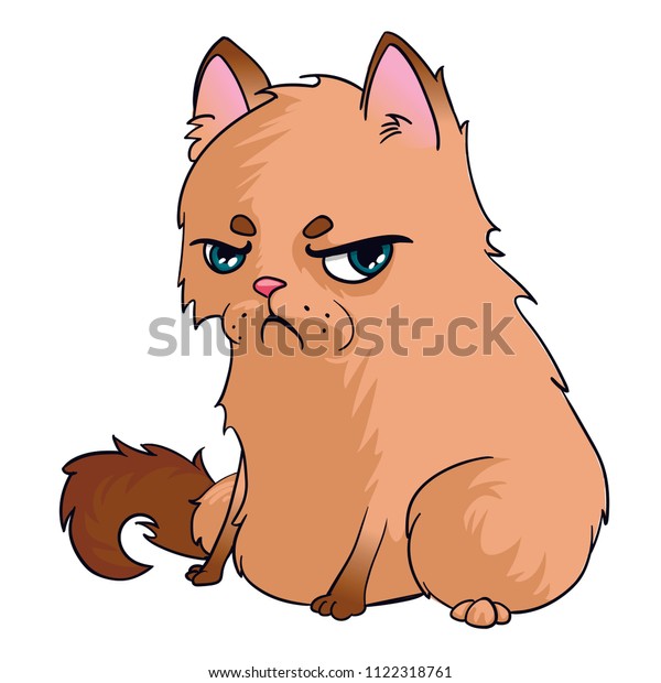 Angry Cat Cartoon Vector Stock Vector (Royalty Free) 1122318761