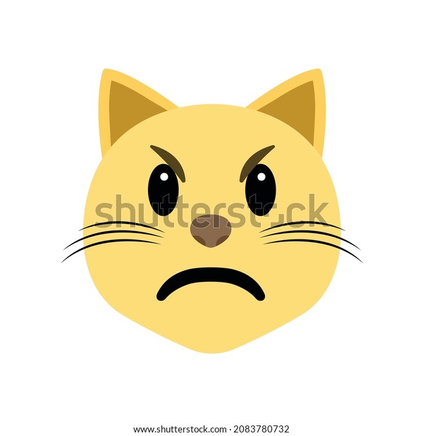 Angry Cat Emoji Face Vector Stock Vector (Royalty Free) 2083780732 ...