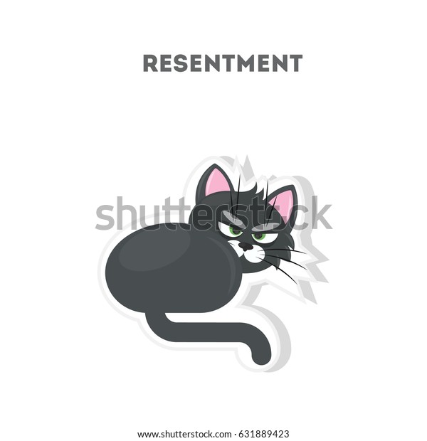 Angry Cat Sticker Isolated Cute Sticker Stock Vector (Royalty Free ...