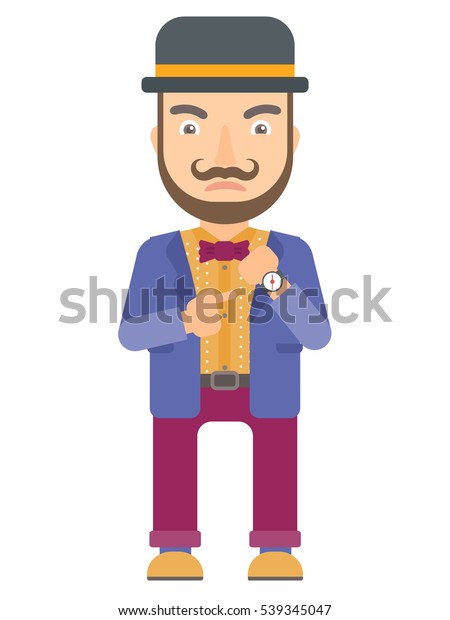 Angry Caucasian Circus Performer Pointing Wrist Stock Vector (Royalty ...