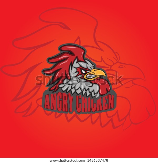 Angry Chicken Mascot Logo Ready Use: Stock-Vektorgrafik (Lizenzfrei ...