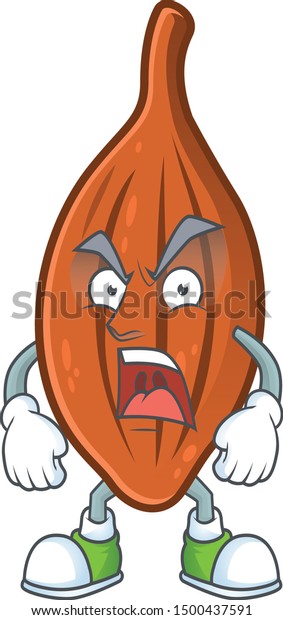 Angry Choco Almond Cartoon Character On Stock Vector (Royalty Free ...