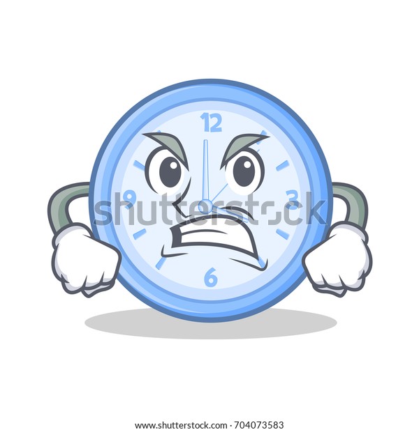 Angry Clock Character Cartoon Style Stock Vector (Royalty Free ...