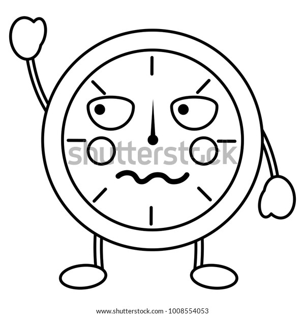Angry Clock Kawaii Icon Image Stock Vector (Royalty Free) 1008554053 ...