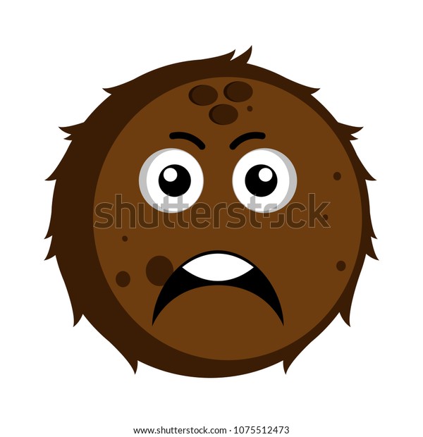 Angry Coconut Emoticon: vector de stock (libre de regalías) 1075512473 ...