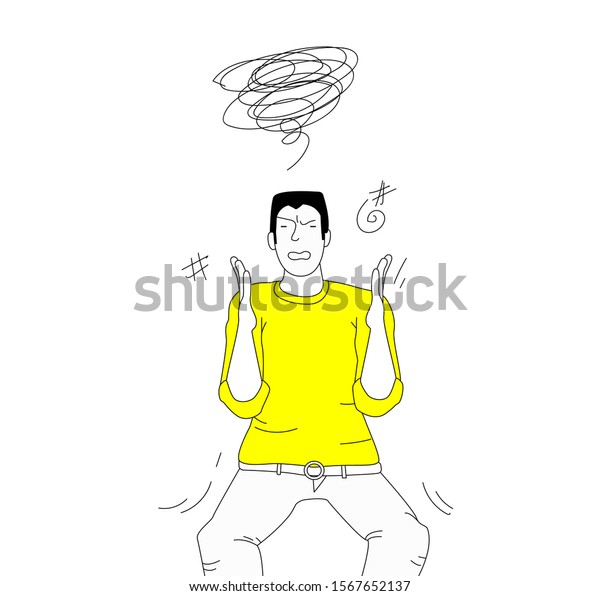 Angry Confusion Men Boy Concept Mental Stock Vector (Royalty Free ...