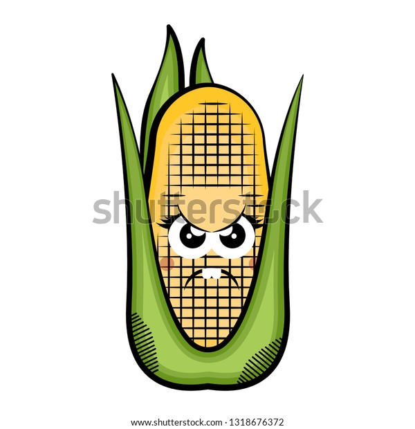 Angry Corn Cob Cartoon Colored Sketch: เวกเตอร์สต็อก (ปลอดค่าลิขสิทธิ์ ...
