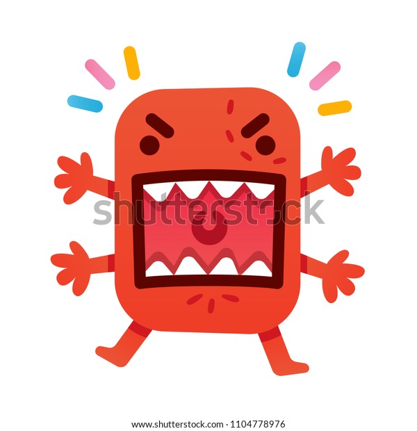 Angry Crazy Cute Red Monsters Vector Stock Vector (Royalty Free ...
