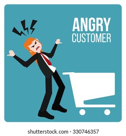Angry Customer Illustration Over Blue Color Stock Vector (Royalty Free ...