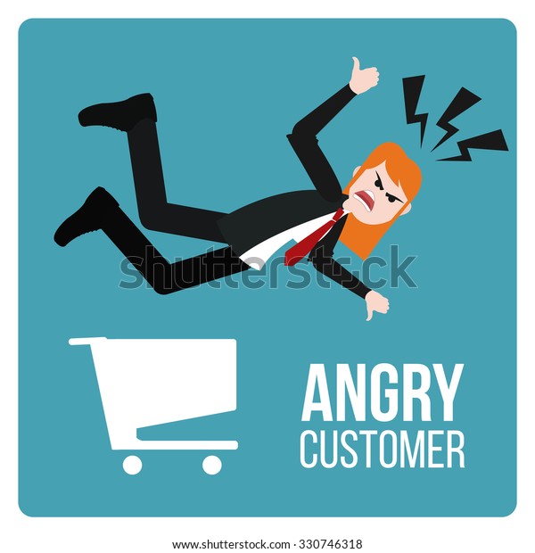 Angry Customer Illustration Over Blue Color Stock Vector (Royalty Free ...