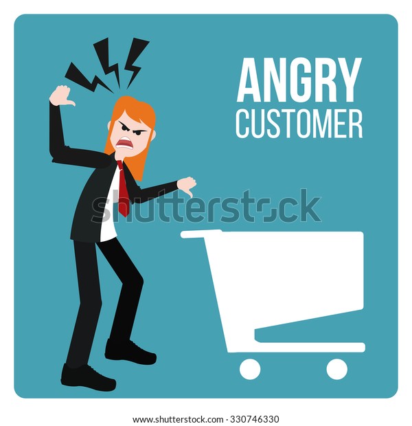Angry Customer Illustration Over Blue Color Stock Vector (Royalty Free ...