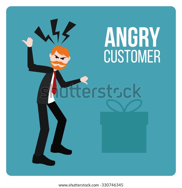 Angry Customer Illustration Over Blue Color Stock Vector (Royalty Free ...