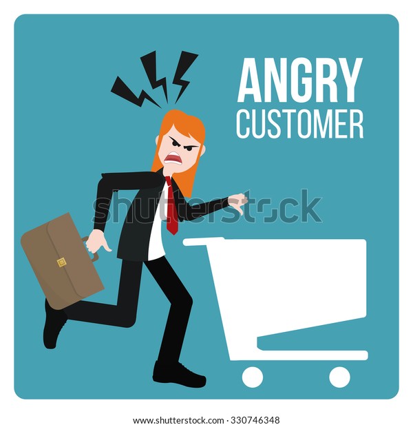 Angry Customer Illustration Over Blue Color 스톡 벡터(로열티 프리) 330746348 ...