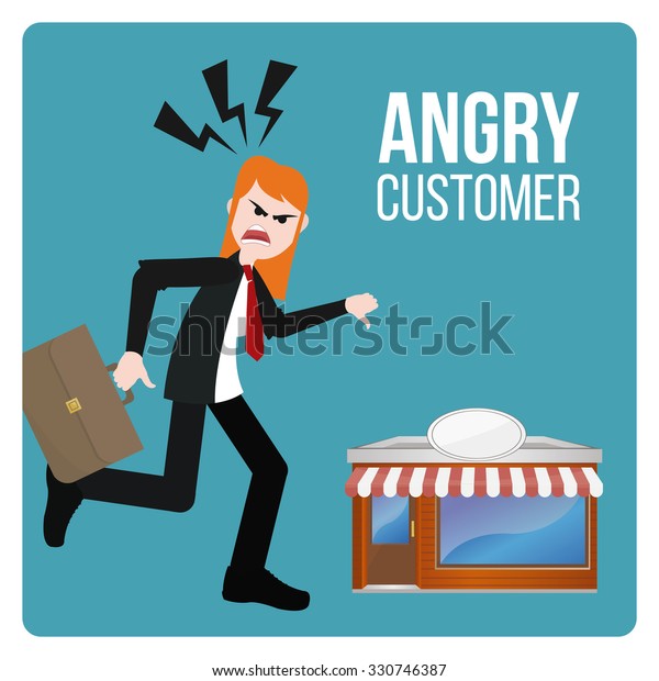 Angry Customer Illustration Over Blue Color Stock Vector (Royalty Free ...