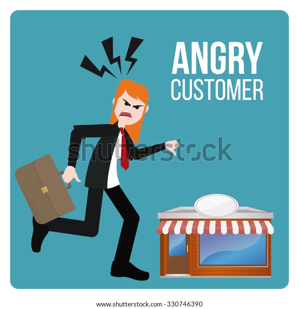 Angry Customer Illustration Over Blue Color Stock Vector (Royalty Free ...