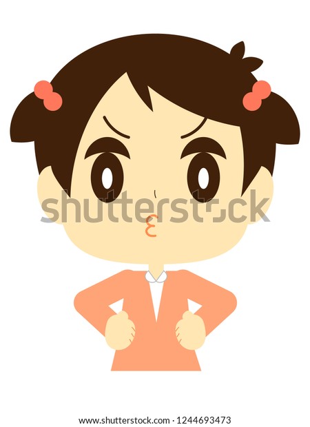 Angry Cute Girl Stock Vector (Royalty Free) 1244693473 | Shutterstock