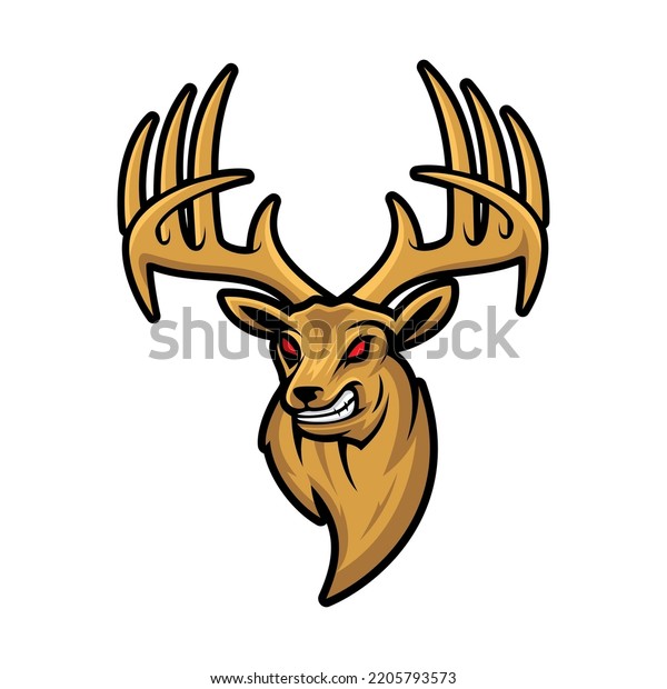 Angry Deer Illustration Logo Vector Stock Vector (Royalty Free ...