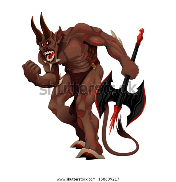 Angry Demon Cartoon Vector Isolated Character Stock Vector (Royalty ...