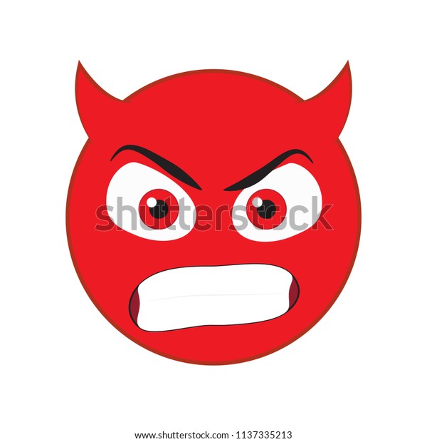 Angry Devil Emoticon Stock Vector (Royalty Free) 1137335213