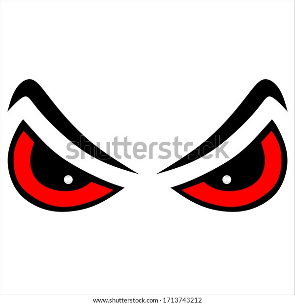 Vektor Stok Angry Devil Red Eyes Vector Cartoon (Tanpa Royalti) 1713743212