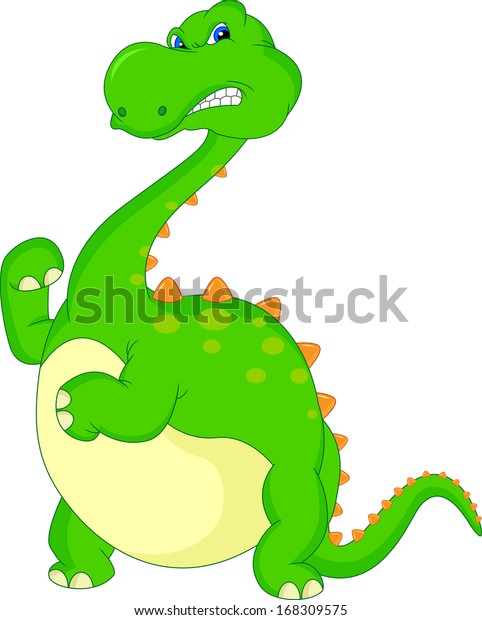 Angry Dinosaur Cartoon Stock Vector (Royalty Free) 168309575 | Shutterstock