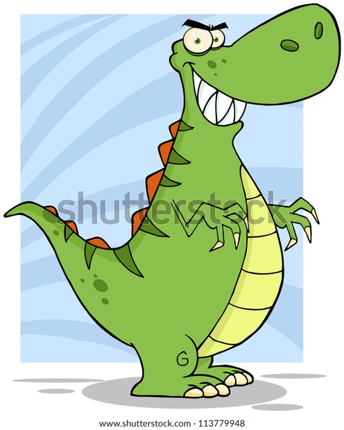 Angry Dinosaur Cartoon Mascot Character Stock Vector (Royalty Free ...