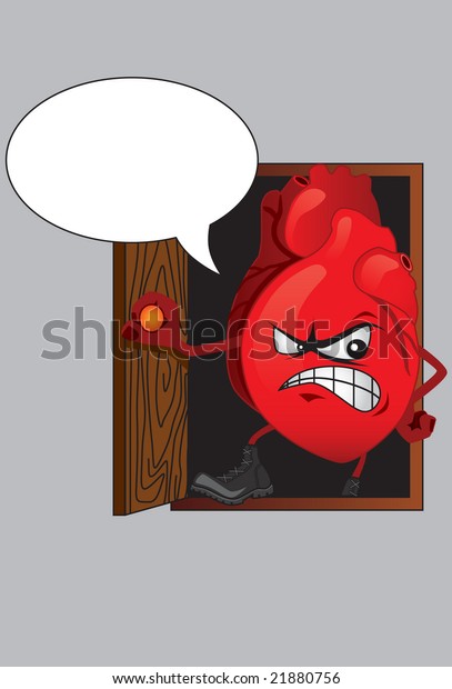Angry Disturbed Anatomical Human Heart Excellent Stock Vector (Royalty ...