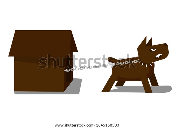 Angry Dog Chain Image Aggressive Animal Stock Vector (Royalty Free ...