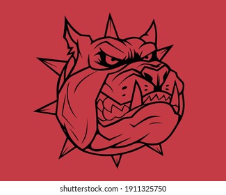 Angry Dog Vector Danger Red Background Stock Vector (Royalty Free ...