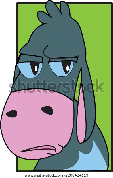 Angry Donkey Gray Color Vector Illustration Stock Vector (Royalty Free ...
